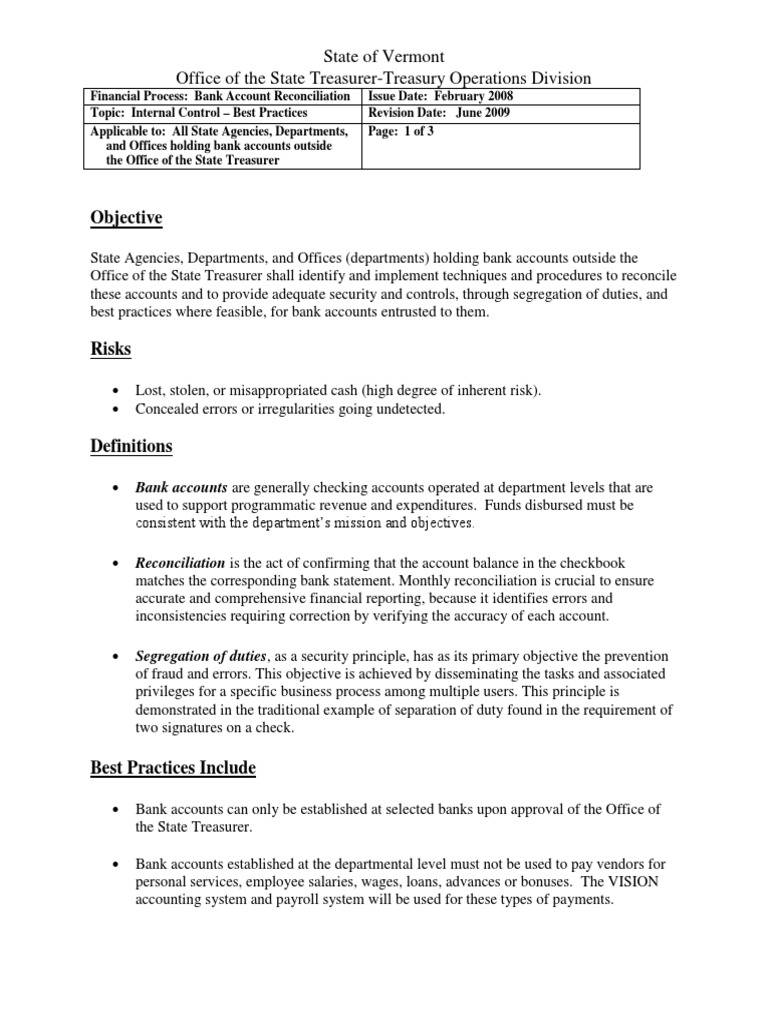 Bank Reconciliation Best Practices | PDF | Cheque | Banks
