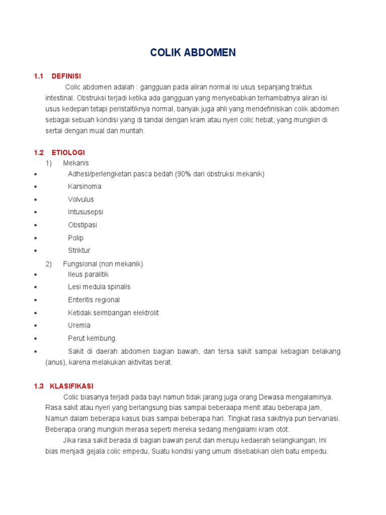 Colik Abdomen | PDF