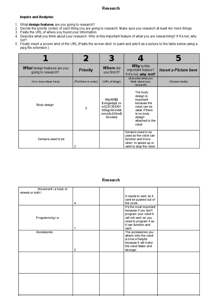Research Table | PDF