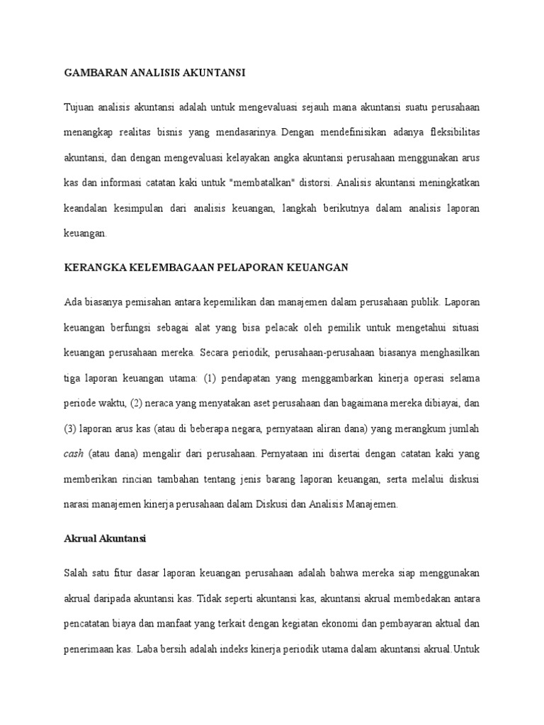 Gambaran Analisis Akuntansi | PDF | Pengelolaan Keuangan & Uang
