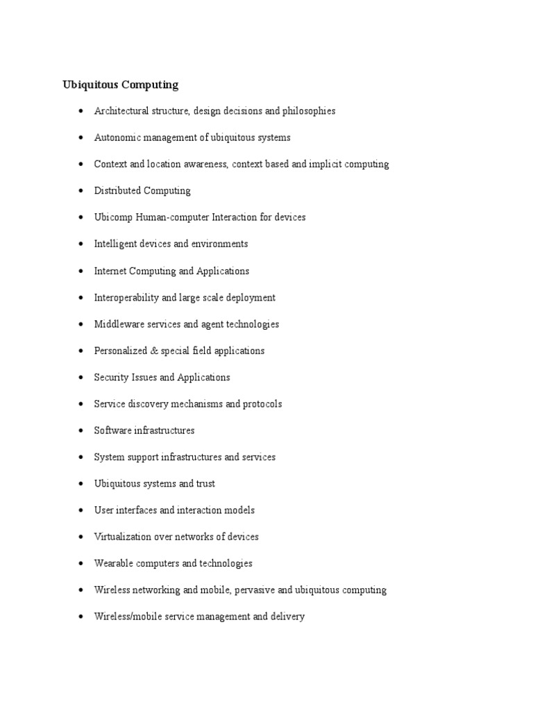 Ubiquitous Computing Systems Overview | PDF | Computers | Technology & Engineering