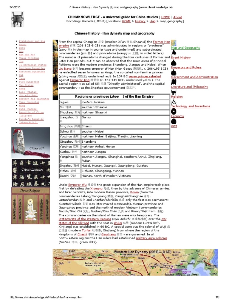 CHINAKNOWLEDGE A Universal Guide For China Studies: Region Modern ...