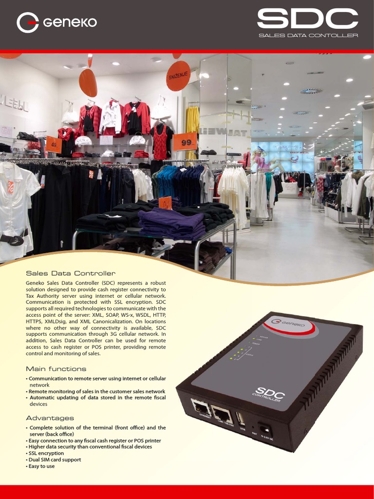 SDC Sales Data Controller | PDF | Point Of Sale | Computer Data Storage
