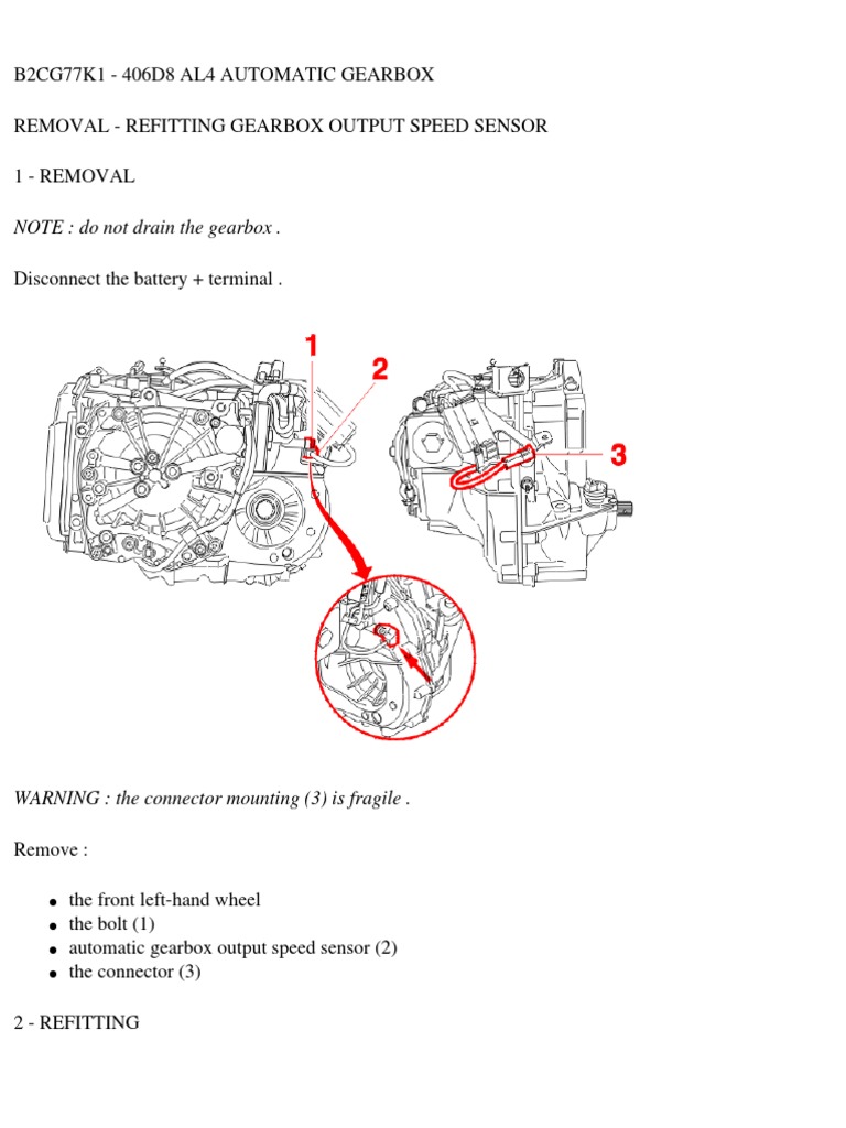 AL4 Gearbox Output Speed Sensor Guide | PDF