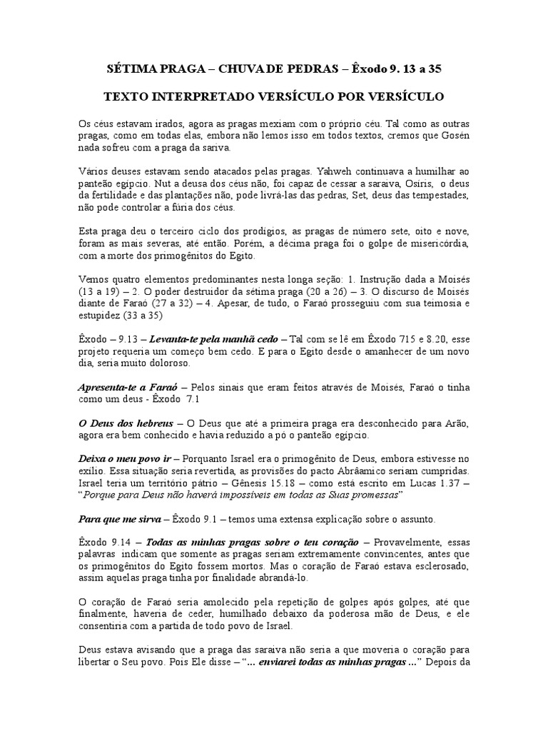 A Sétima Praga: Uma Chuva de Pedras Destrutiva enviada por Deus para ...