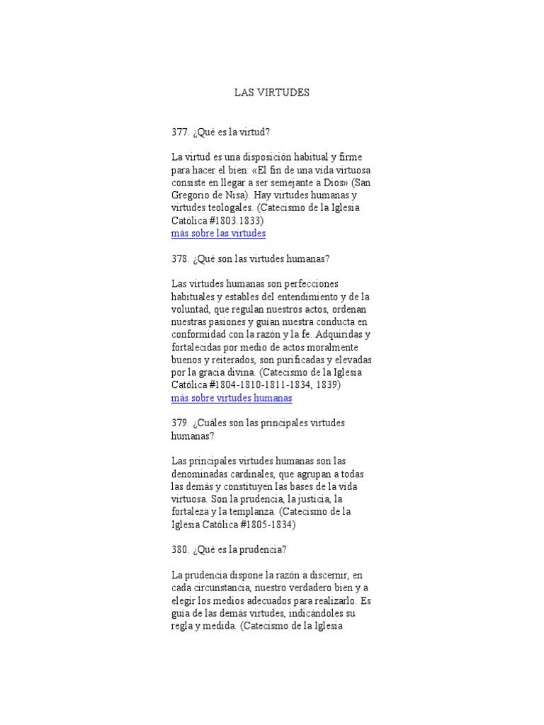 Las Virtudes Completo | PDF | Prudencia | Don espiritual