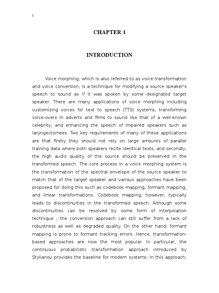 Voice Morphing Seminar Report | PDF | Speech Recognition | Singing