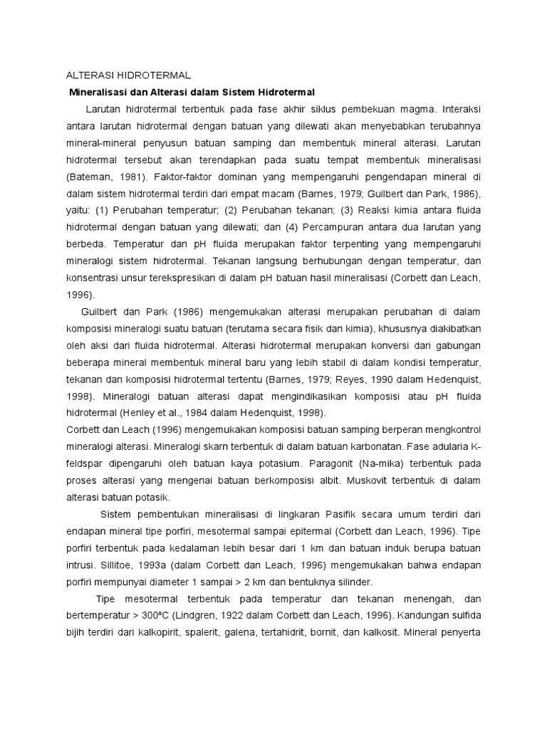 Alterasi Hidrotermal | PDF