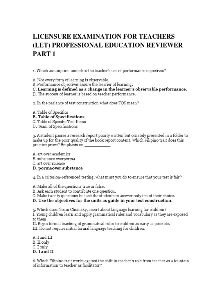 Licensure Examination For Teachers | PDF | Oedipus Complex | Teachers