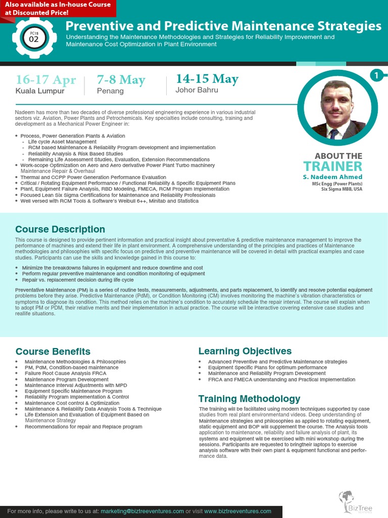 Preventive and Predictive Maintenance Strategies | PDF | Reliability ...