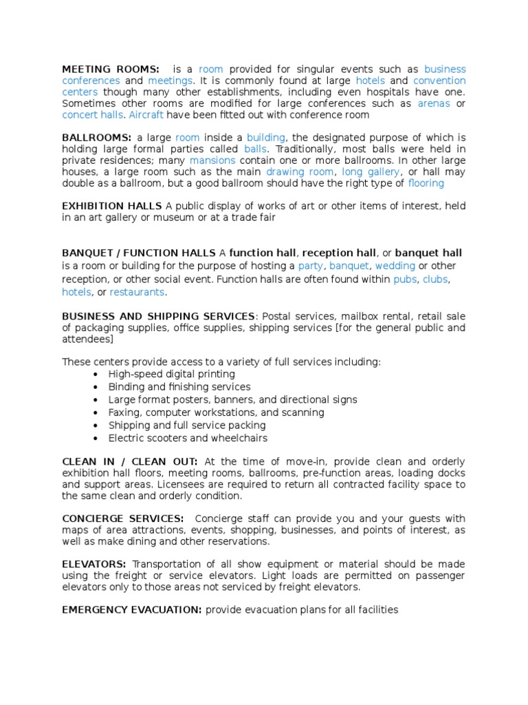 Convention Center Spaces | PDF | Elevator | Industries