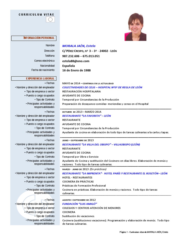 CV Estela Morala Jaén 2015 | PDF | Tecnología de información y ...