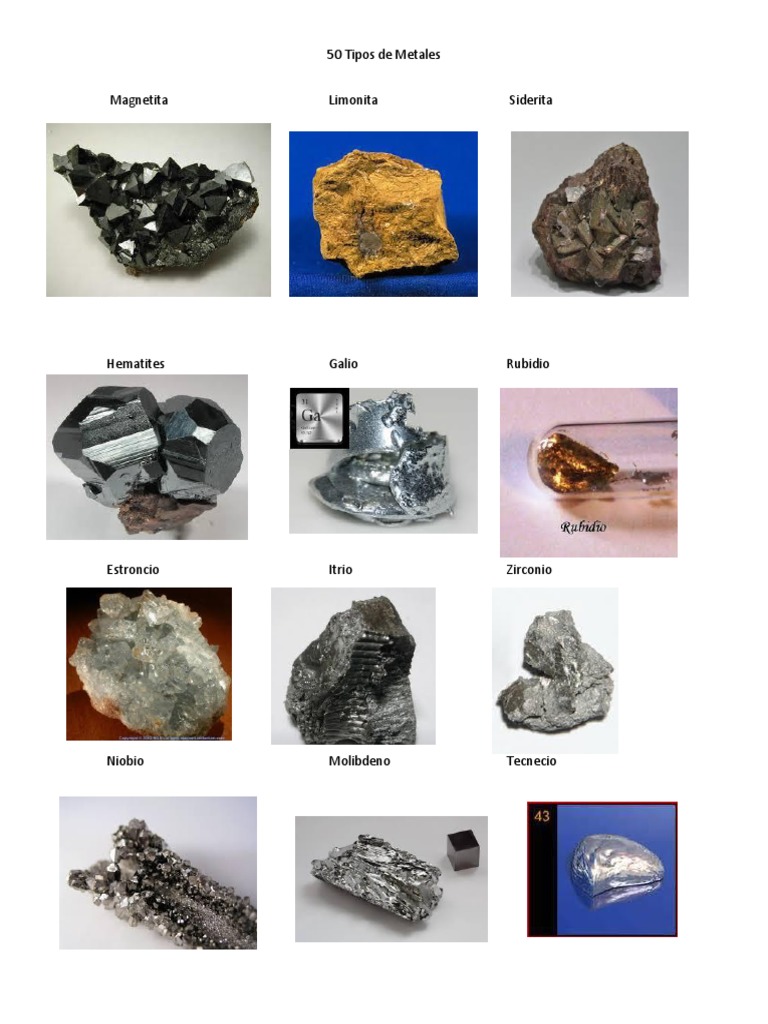 50 Tipos de Metales | PDF