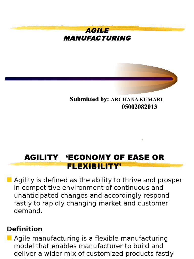 Agile Manufacturing | PDF | Lean Manufacturing | Agile Software Development
