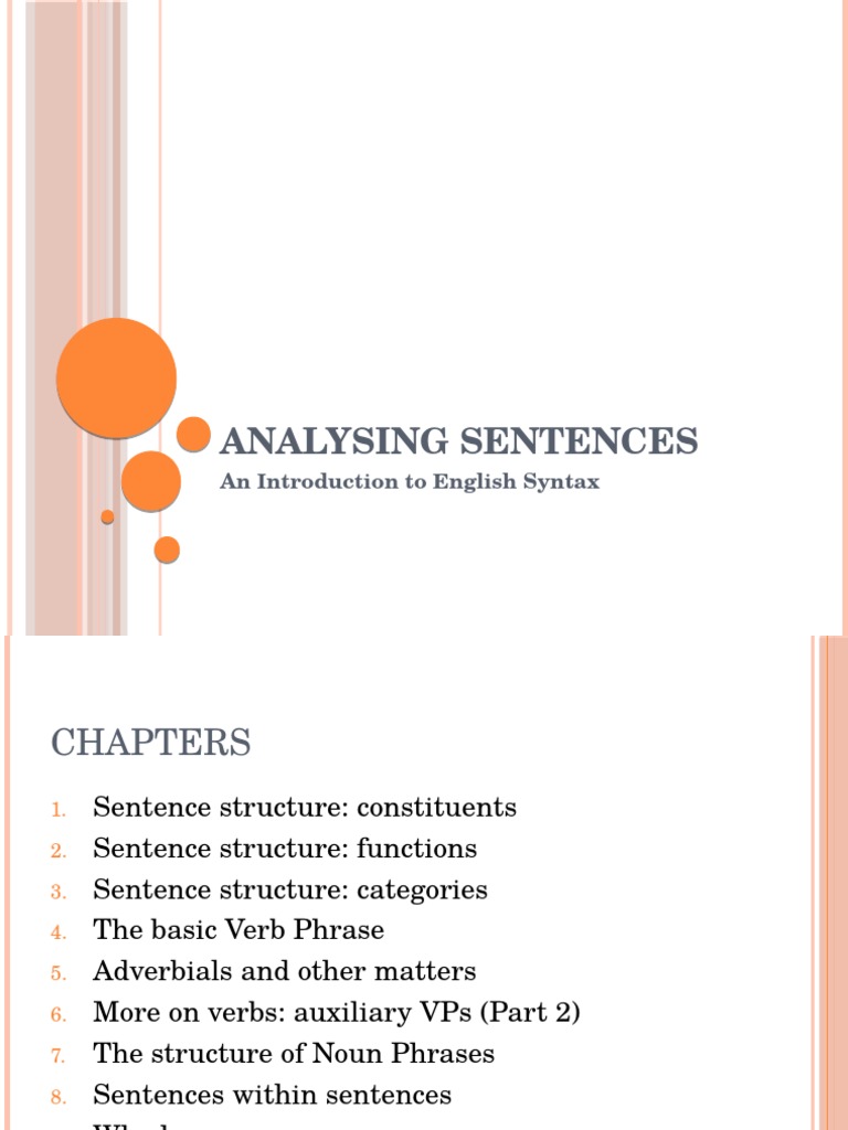 Introduction To English Syntax | PDF | Verb | Adjective