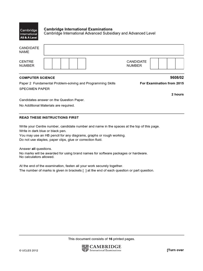 9608 Y15 SP 2 | PDF | Array Data Type | String (Computer Science)