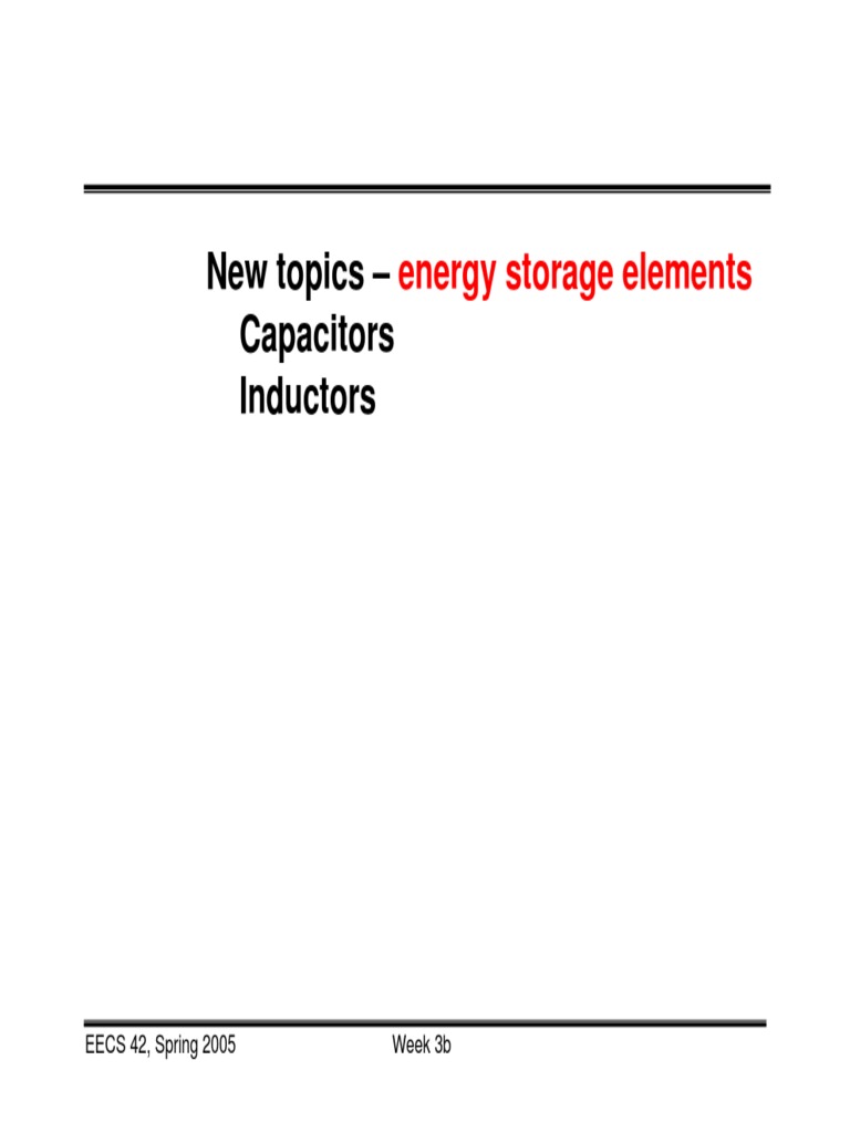 Energy Storage Elements | PDF | Capacitor | Inductor