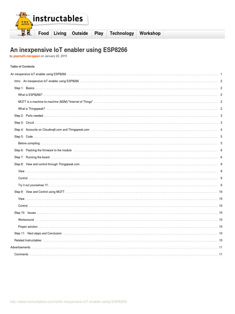 An Inexpensive IoT Enabler Using ESP8266 | PDF | Wi Fi | Computer Network