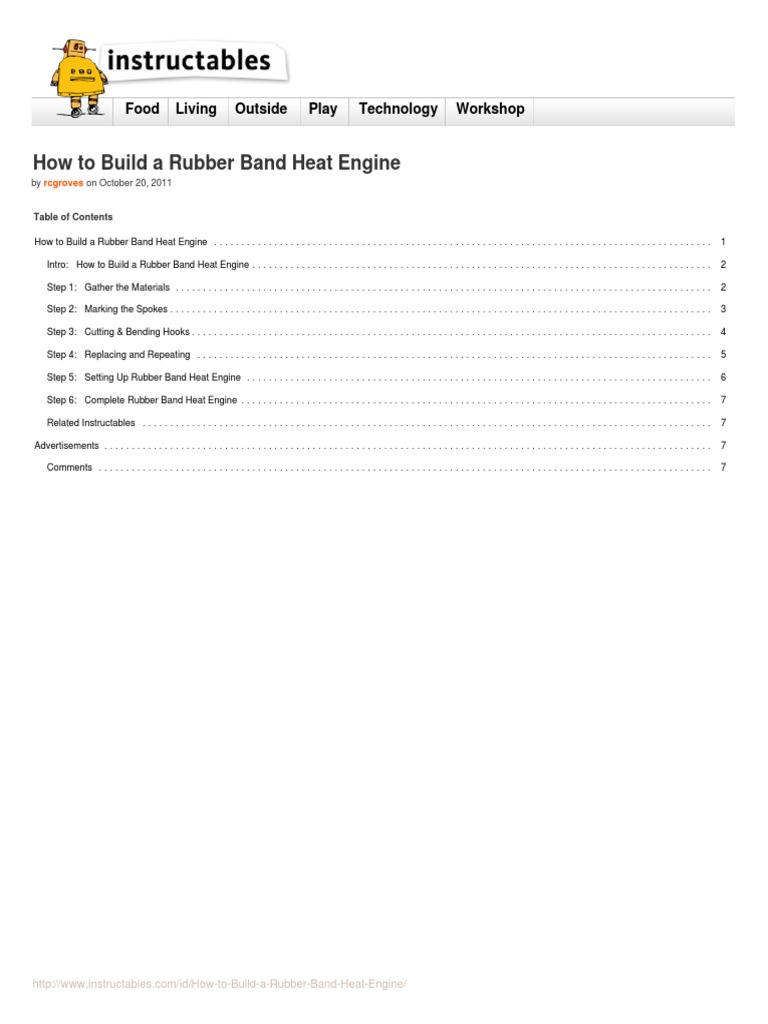 Build a Rubber Band Heat Engine | PDF | Wheel | Heat