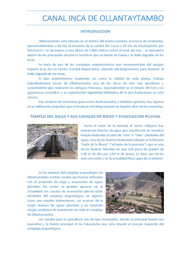 Ensayo Sobre Canal Inka Jimmy Barrientos Azurin | PDF