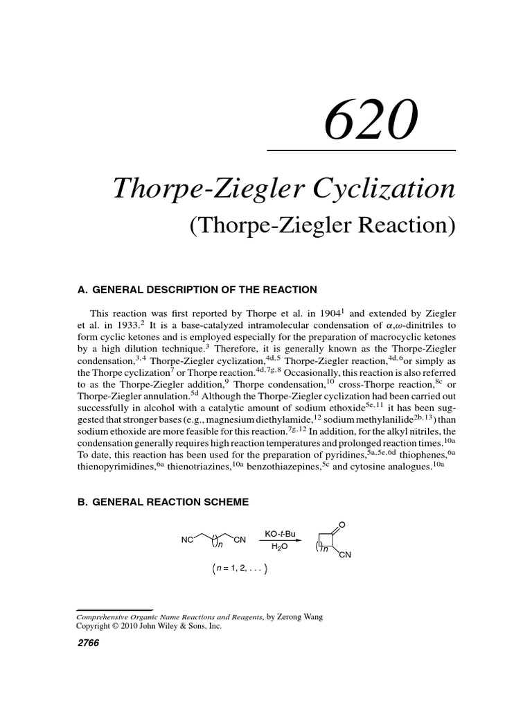 Thrope Ziegler Cyclization Search | PDF | Chemical Compounds | Organic ...