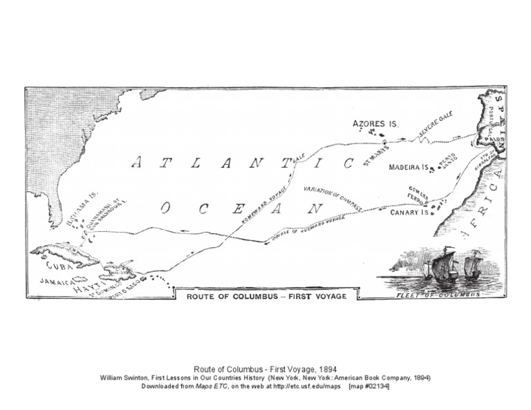 Columbus' First Voyage Map | PDF