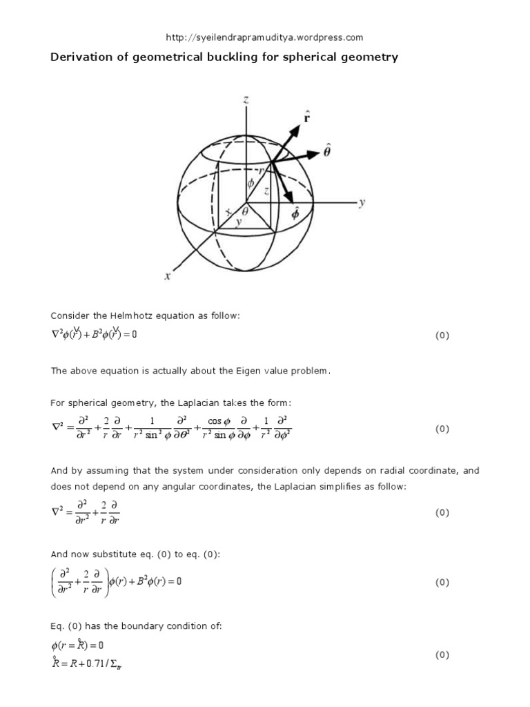 Geometric Buckling Spherical | Geometry | Equations