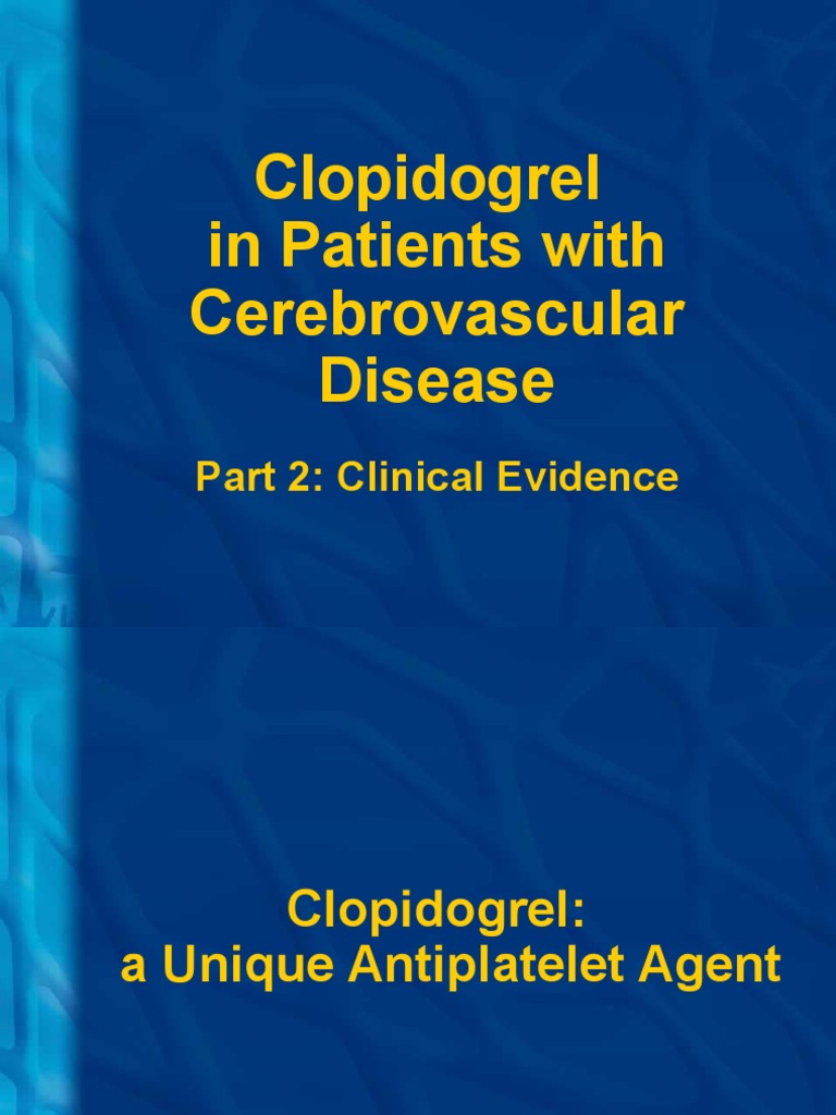 Clopidogrel Efficacy in Cerebrovascular Disease | PDF | Percutaneous ...