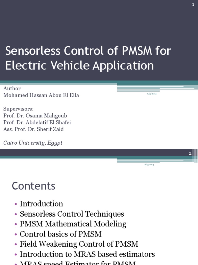 Sensorless PMSM Control for EVs | PDF | Electric Motor | Force
