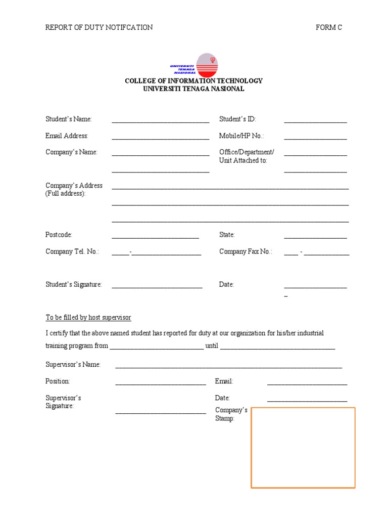 VR2 Form for Industrial Training Report | PDF | Career & Growth