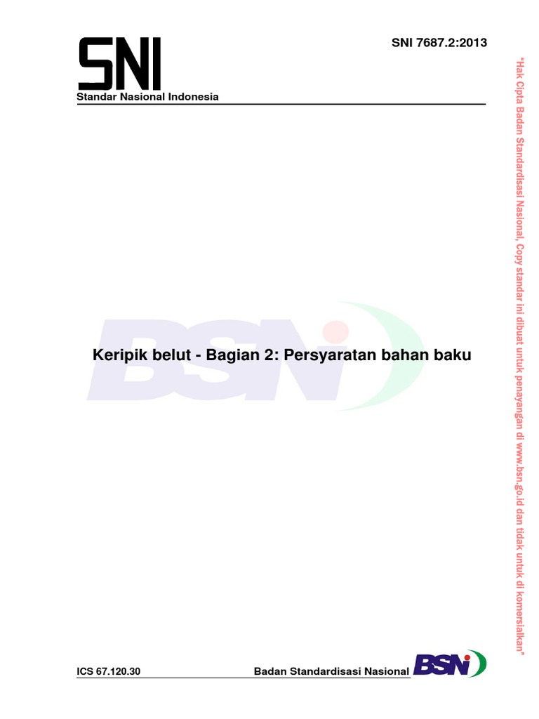 SNI Keripik Belut 2 | PDF