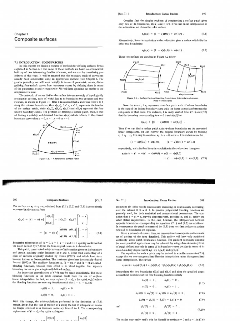 Coons Patches: Composite Surfaces | PDF | Gradient | Interpolation
