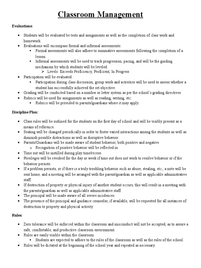 Classroom Management | PDF | Special Education | Educational Assessment