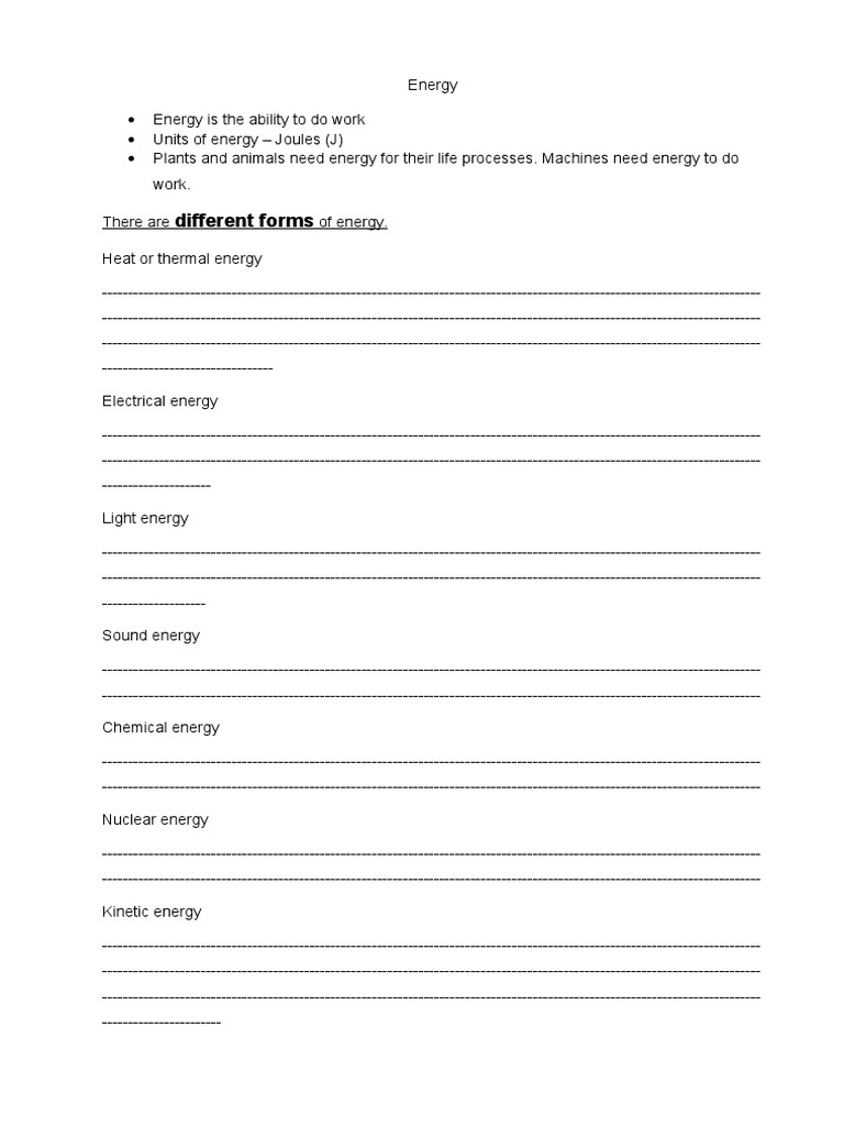 Energy KS3 | PDF | Technology & Engineering