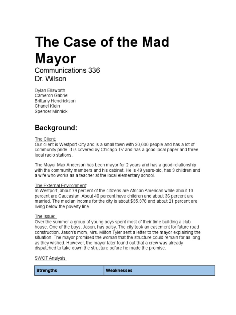 Westport Mayor's Crisis Management Plan | PDF | News Media | Mass Media