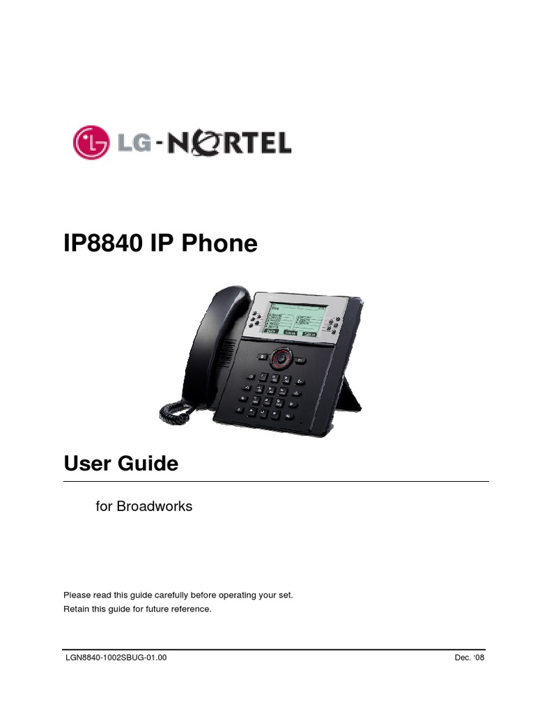 Lg-Nortel Ip8840 en | PDF | Session Initiation Protocol | Telephone