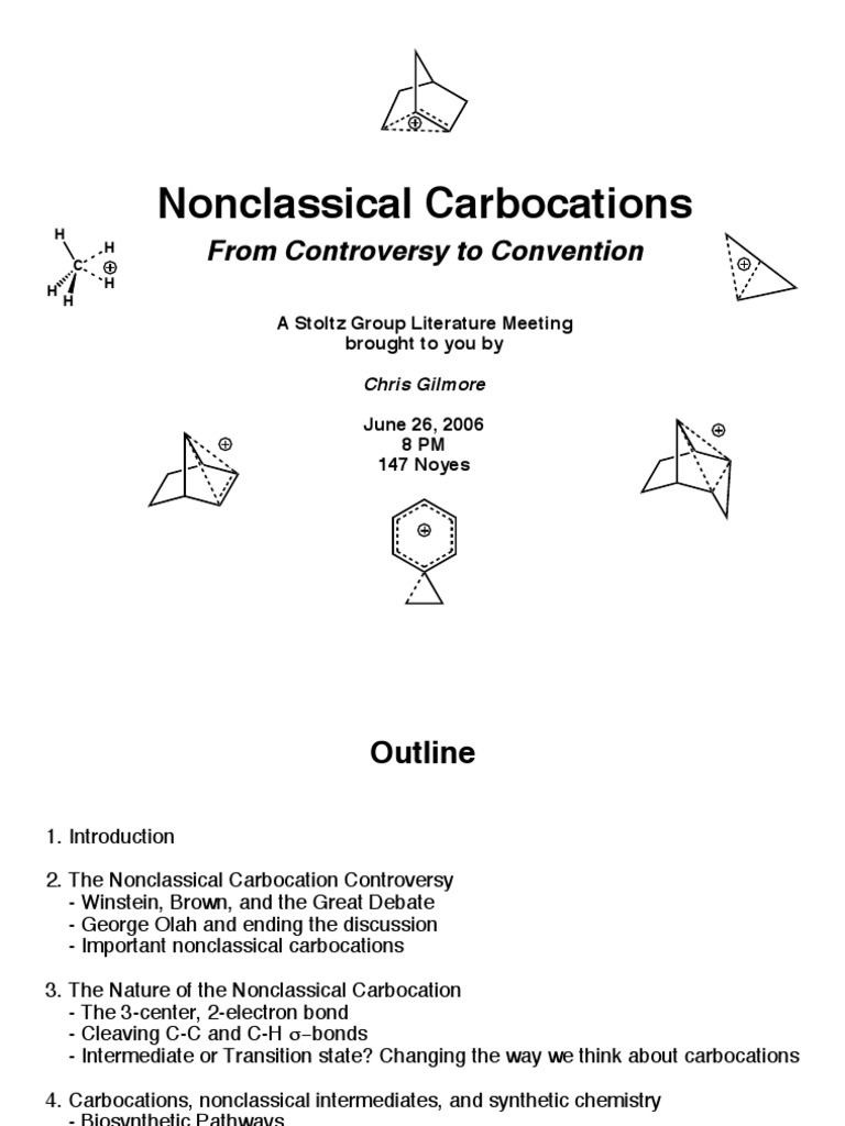 Non Classical Carbocations | PDF | Organic Chemistry | Chemistry
