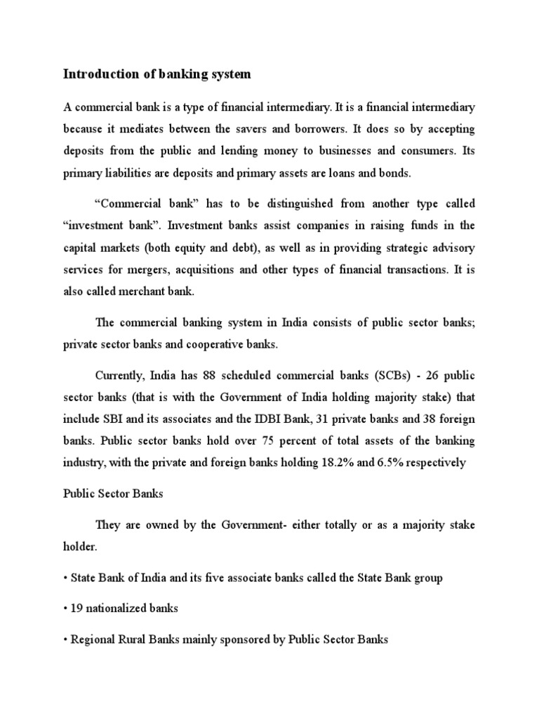 Introduction of Banking System | PDF | Banks | Cooperative