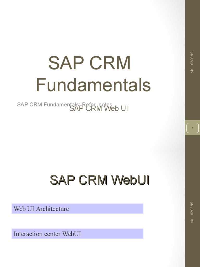 Sap Crm Fundamentals Webui Pdf Model View Controller Customer Relationship Management