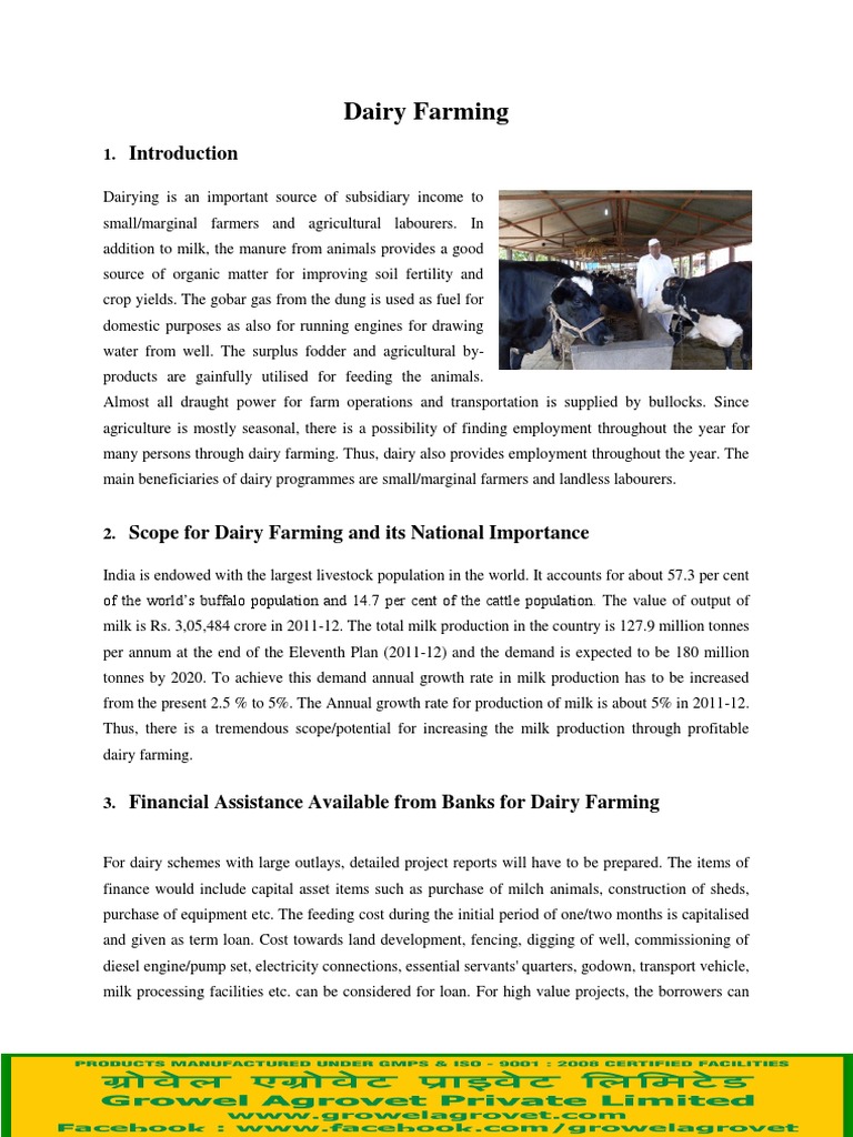 NABARD Dairy Farming Project PDF | PDF | Dairy | Agriculture