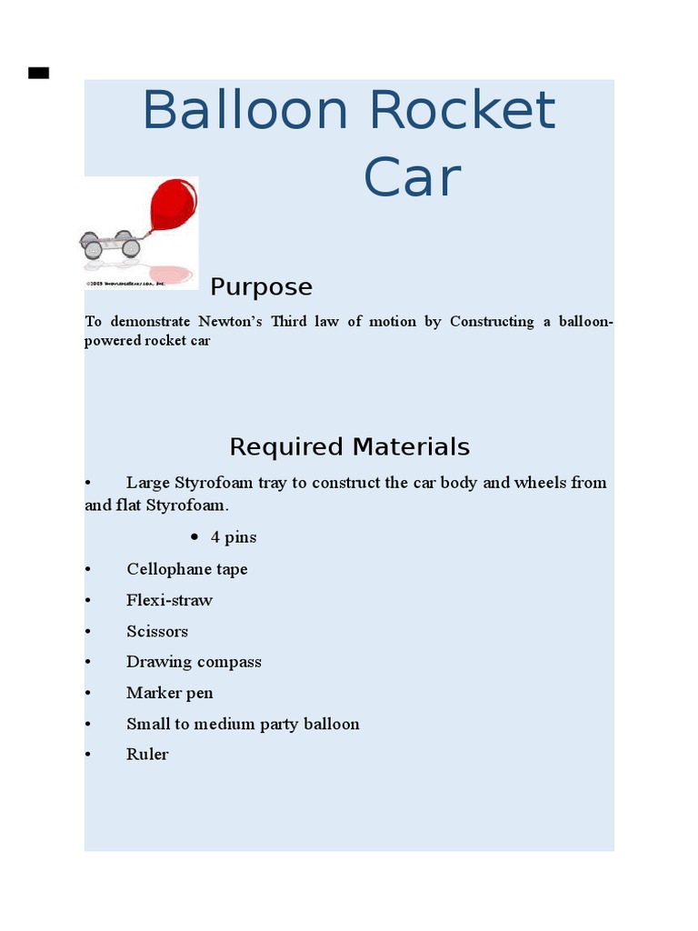 Balloon Rocket Car | PDF | Business