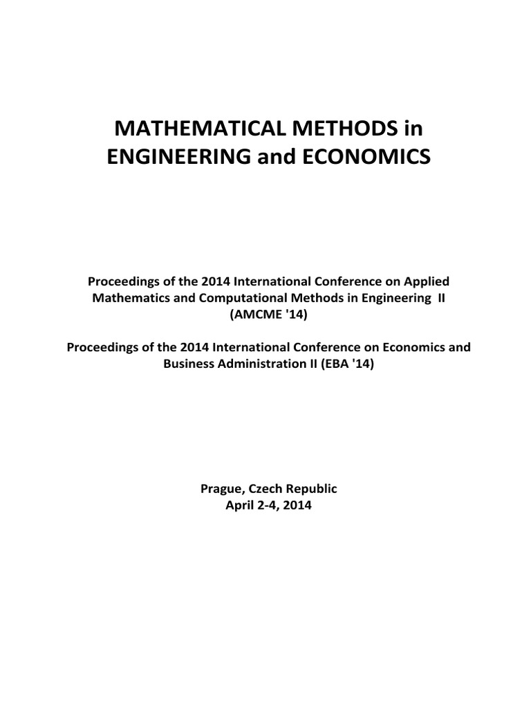 Mathematical Methods in Engineering and Economics | PDF | Demand ...