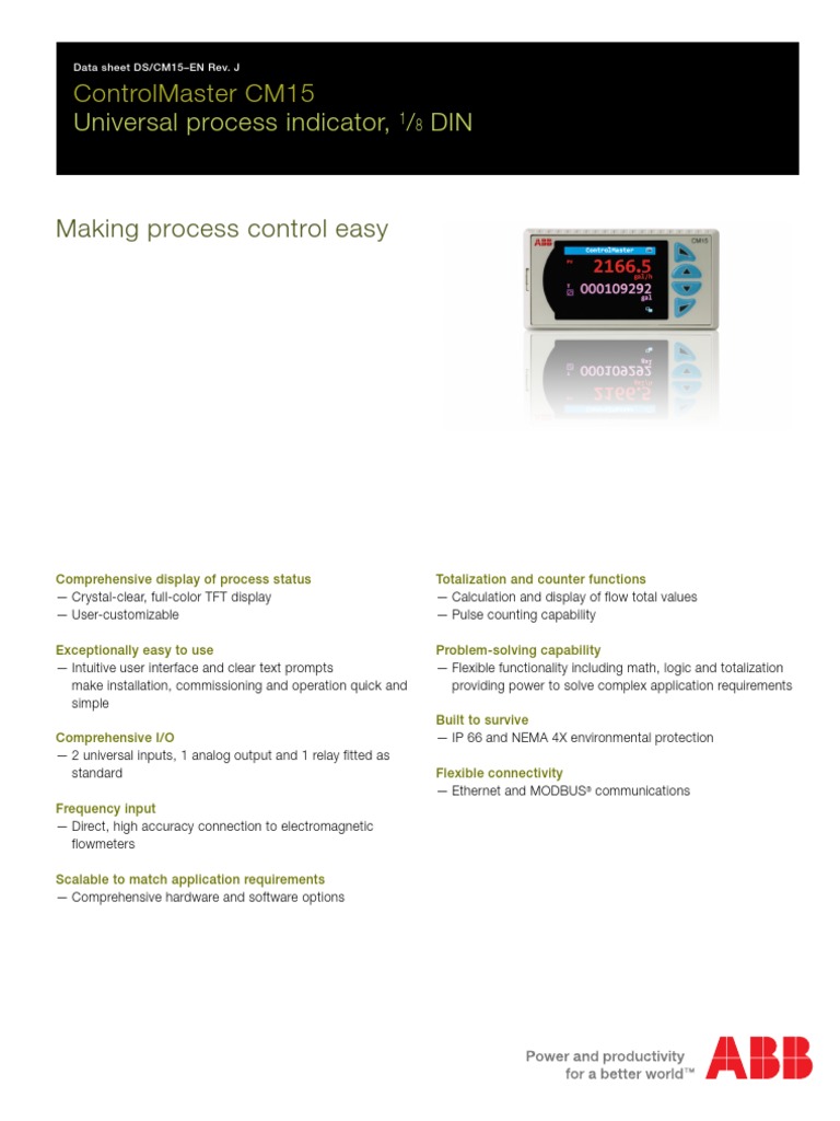 Universal Process Indicator, / Din: Controlmaster Cm15 | PDF | Signal (Electrical Engineering ...