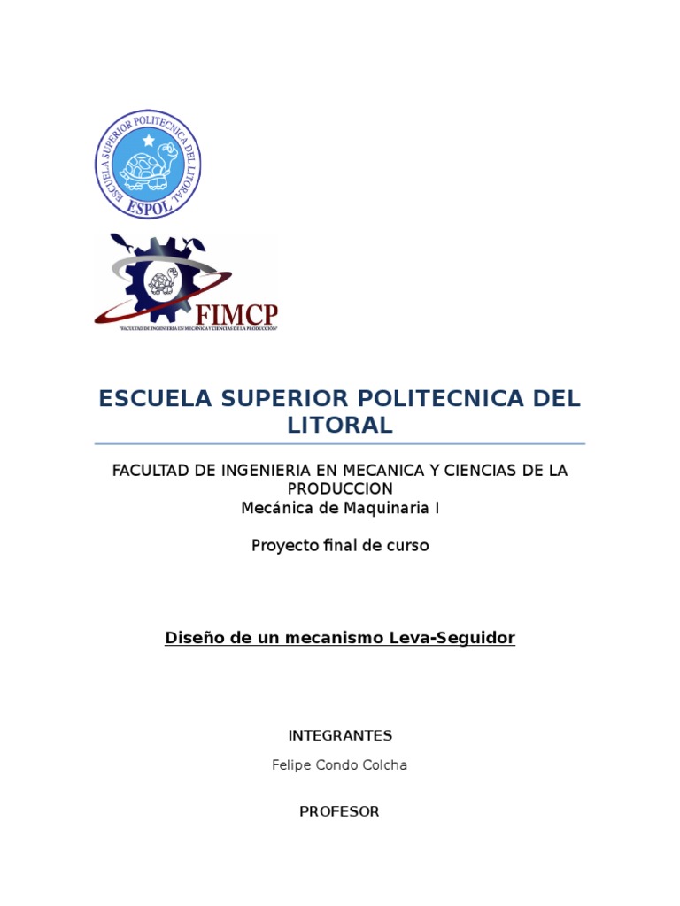 Diseño De Mecanismo Leva Seguidor Pdf Movimiento Física Aceleración
