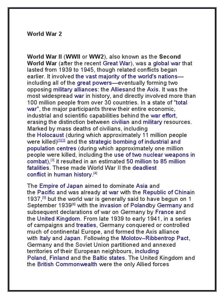 World War 2 | PDF | Allies Of World War II | World War