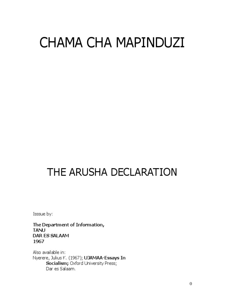 Arusha Declaration | PDF | Economies | Government
