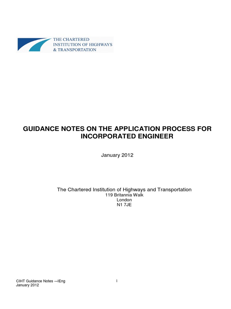 IEng Application Guide | PDF | Engineering | Design