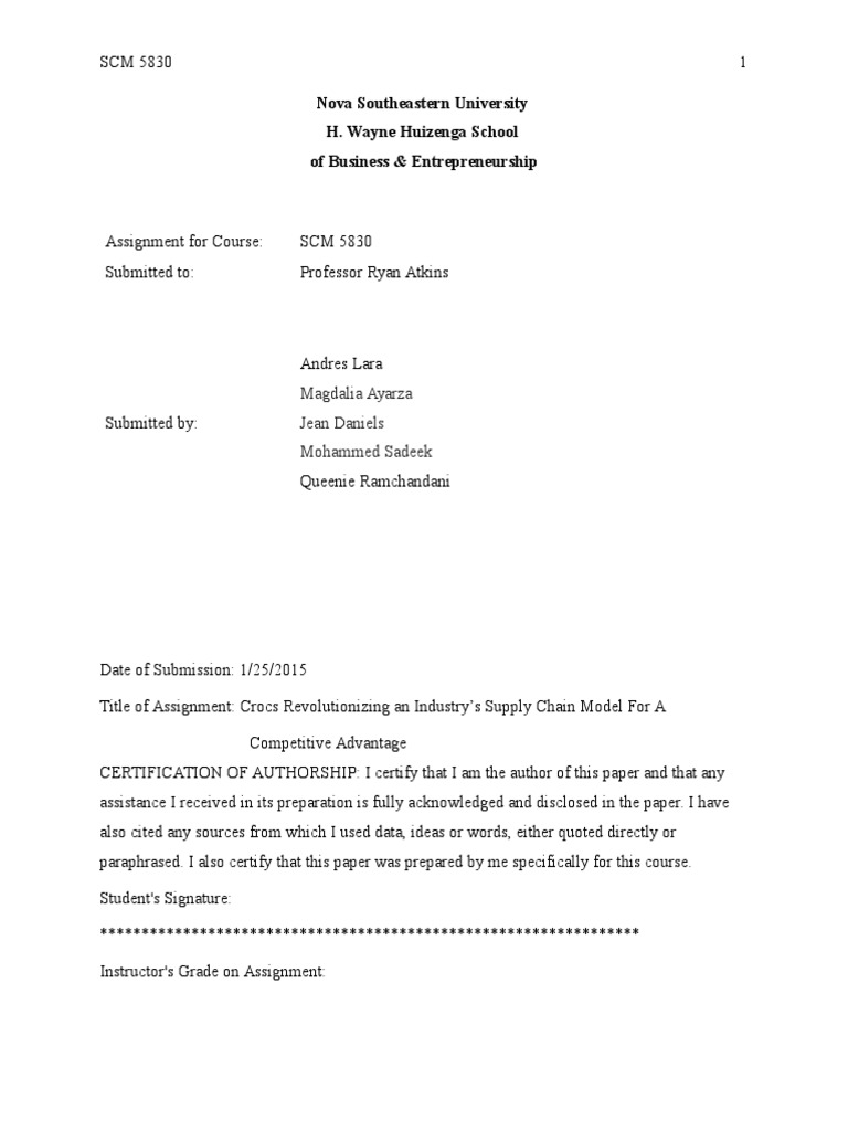 Crocs Supply Chain Innovation Analysis | PDF | Supply Chain | Supply ...