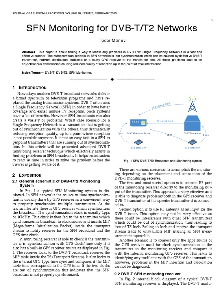 SFN Monitoring For DVB-T/T2 Networks | PDF | Global Positioning System ...
