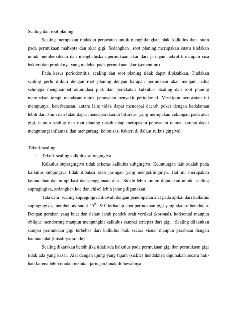 Scaling Dan Root Planing | PDF